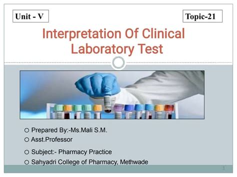 Interpretation Of Clinical Laboratory Tests Pptx