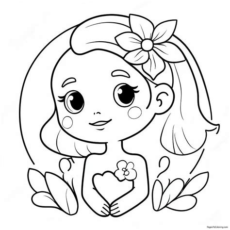 Cute Ela With Flowers Coloring Page 16812 13732