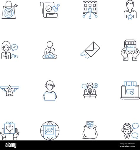 Push Advertising Line Icons Collection Persuasion Intrusive