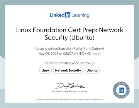 Rafiqi Faris Satriavi On Linkedin Certificate Of Completion