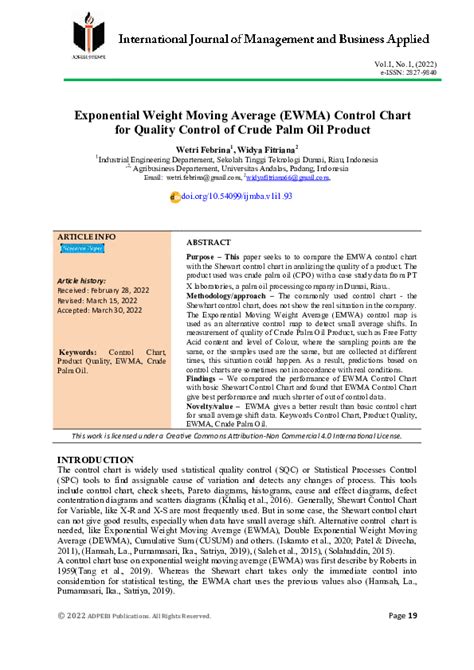 pdf exponential weight moving average ewma control chart for