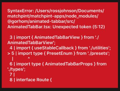 I Can T Do With Js Issue Gorhom React Native Animated Tabbar Github