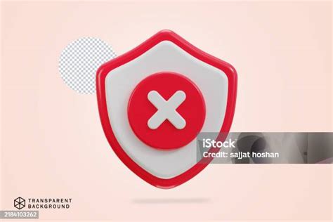 엑스 마크 아이콘으로 방패 보호 보안 오류 아이콘 3d 렌더링의 개념 Hd 포맷에 대한 스톡 사진 및 기타 이미지 Hd 포맷 거절 검사 보기 Istock