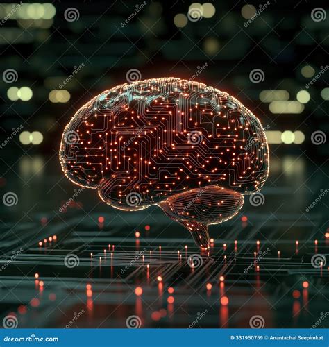 A Brain Illuminated With Circuit Patterns Symbolizing Artificial Intelligence Technology And