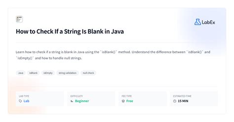 How To Check If A String Is Blank In Java Labex