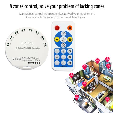 Sp608e 8ch Bluetooth Rf Spi Music Led Controller
