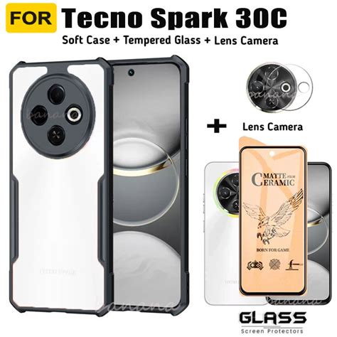 Tecno Spark 30c 陶瓷鋼化玻璃 3 合 1 Spark 20c 20 Pro Go 2024 屏幕保護膜相 蝦皮購物