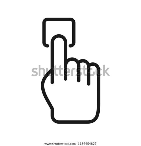 Hand Click Button Flat Simple Design Stock Vector Royalty Free Shutterstock