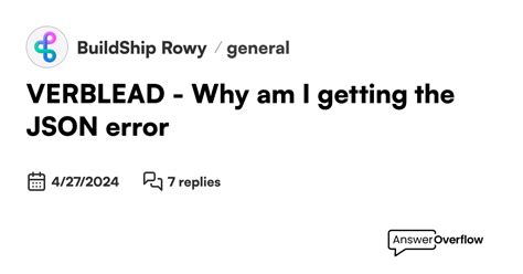 Verblead Why Am I Getting The Json Error Buildship Rowy