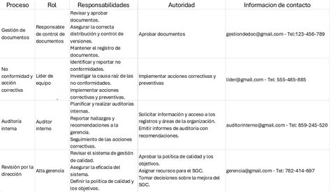 La Matriz De Roles Y Responsabilidades Iso 9001 Excel Grupo Fraga