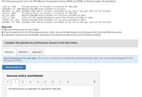 Solved The following events occur for The Benson Corporation | Chegg.com