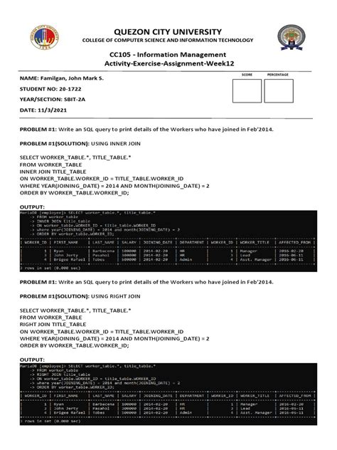 activity exercise assignment week12 pdf information technology sql