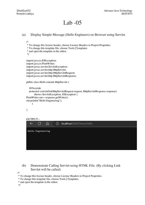 display simple message hello engineers on browser using servlet