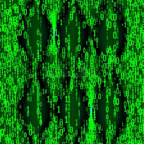 Background In A Matrix Style Falling Random Numbers Stock Vector