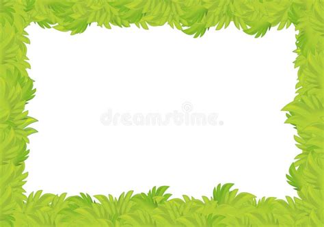 Cartoon Grass Frame For Different Usage With Space For Text Stock