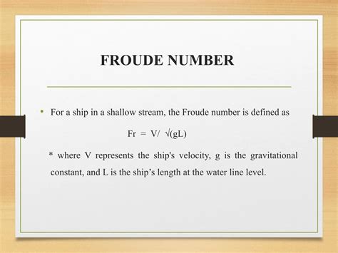Froude Number In Hydraulics And Hydraulic Machinarypptx