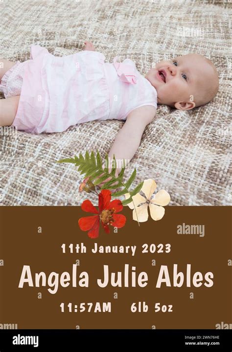 Composition Of Angela Julie Ables Text With Birth Date Over Caucasian