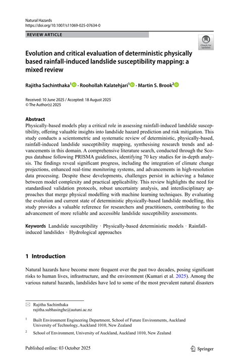 Pdf Evolution And Critical Evaluation Of Deterministic Physically Based Rainfall Induced