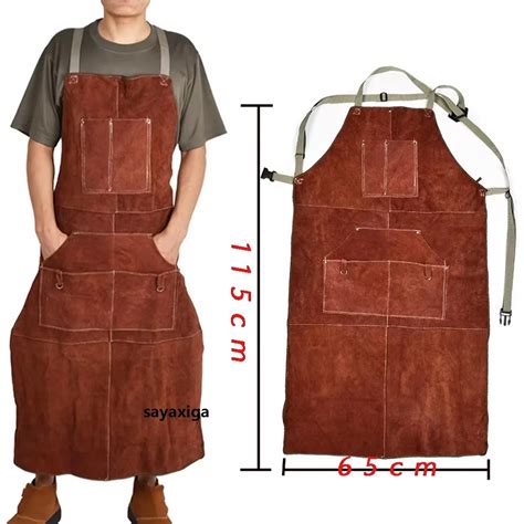 Delantal De Traje De Soldadura De Cuero De Vaca Delantal De Soldadura