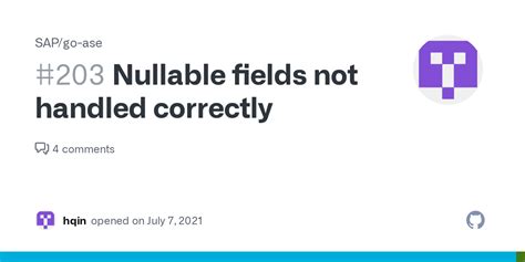 Nullable Fields Not Handled Correctly Issue SAP Go Ase GitHub