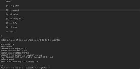 Github Ar Faisalmenu Driven Bank Management System Made This On C