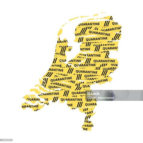 유럽의 네덜란드 검역 노란색 테이프 국가 유럽지도 그림 흰색에 고립 된 벡터 0명에 대한 스톡 벡터 아트 및 기타 이미지 0명 개념 개념과 주제 Istock