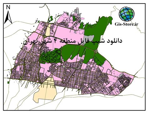 دانلود لایه شیپ فایل منطقه 4 شهر تهران فروشگاه لایه های Gis