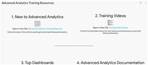 Advanced Analytics Training Dashboard Community