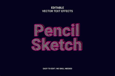 Photoshop Action Editable Vector Sketch Text Effect Bundle