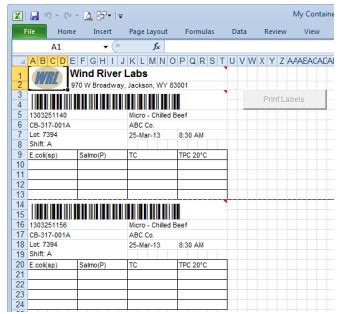 Create Custom Container Labels With Excel J Street LIMS