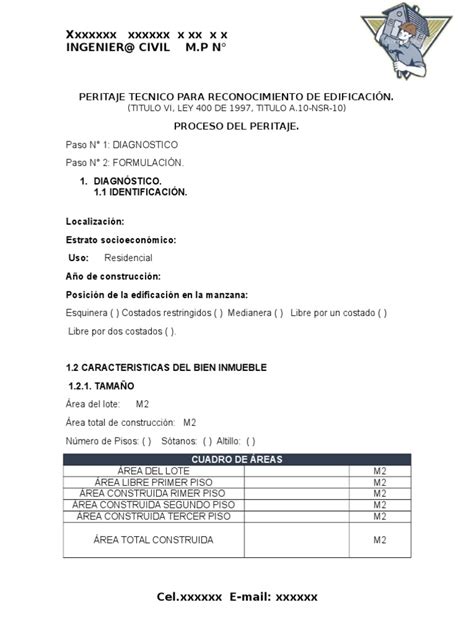 Peritaje Tecnico Para Reconocimiento De Edificación Pdf Materiales De Construcción El