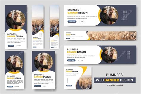 Premium Vector Abstract Banner Design Web Banner Template Set Horizontal Header Web Banner