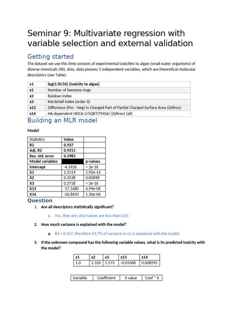 Seminar09solution Pdf Statistics Statistical Analysis