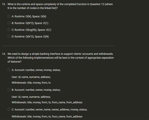 solved 13 what is the runtime and space complexity of the