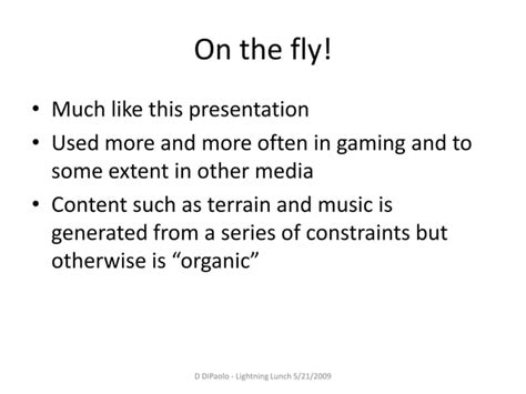 Procedural Generation In Games Ppt