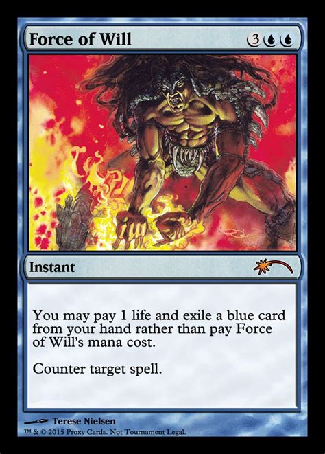 Mtg Force Of Will Art Terese Nielsen Mtg Altered Art Mtg Magic Cards