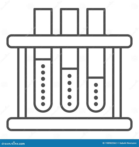 Thin Linie Symbol Medizinische Tests Konzept Laborausstattungszeichen Der Beispielrohre Auf