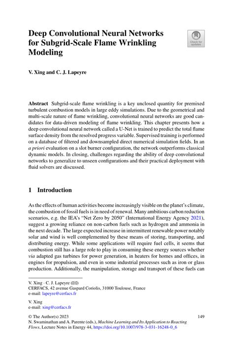 pdf deep convolutional neural networks for subgrid scale flame