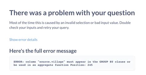 Column Must Appear In The Group By Clause Or Be Used In An Aggregate Function When Trying To