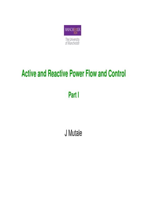 Active And Reactive Power Flow And Control I Pdf Ac Power Transformer