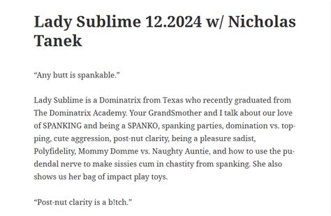 About Lady Sublime Certified Dominatrix And Disciplinatrix — Lady Sublime