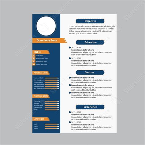 Blue Orange Cv Modern Word Template And Google Docs For Free Download