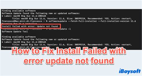 How To Fix Install Failed With Error Update Not Found On Mac
