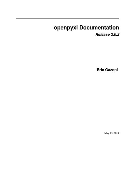 Openpyxl Documentation Release 202 Pdf Spreadsheet Xml