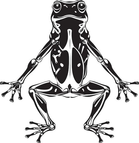 Fossilized Frolic Skeletal Frog Logo Design In Vector Ribbit Relic Frog