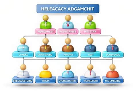 3d Set Of Hierarchy Icon Isolated On White Background Enterprise Management Subordinate