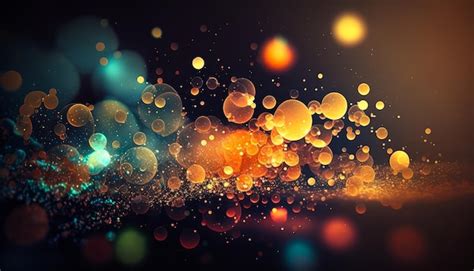 Premium Photo Abstract Bokeh Background With Colorful Lights Generative Ai
