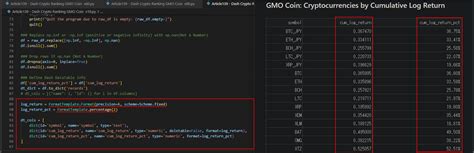 Python Dashのdatatableを使って仮想通貨の収益率累積リターンを表示して並べ替えるwebアプリを作る！【dash実践】