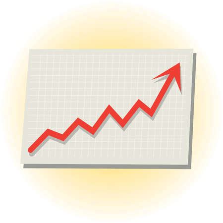 Stock Illustration Line Graph With Arrow Pointing Up