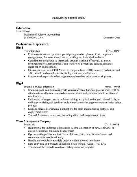 Big 4 Resume Template